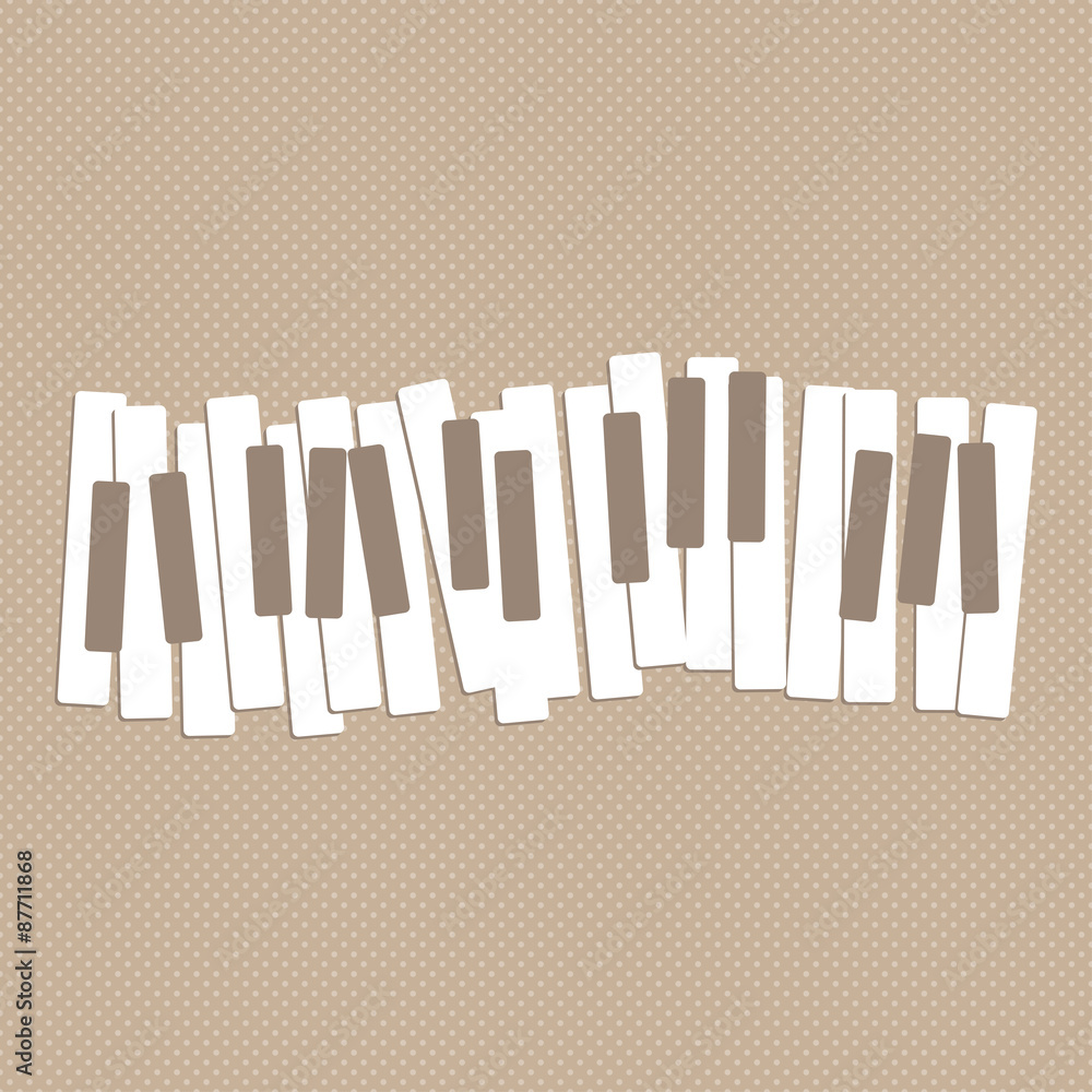 Piano keys musical notes creative concept. Vector graphic illustration ...