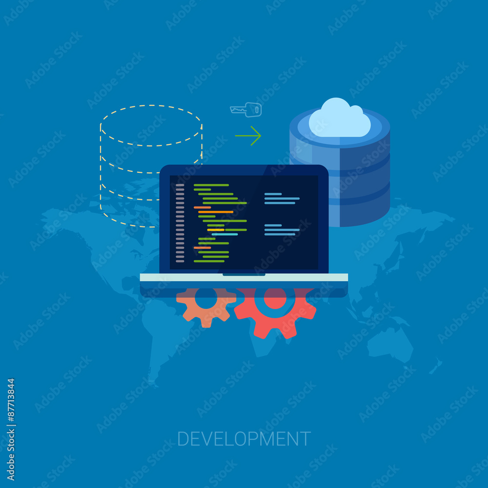 Application software developer, program code and cloud database Stock ...