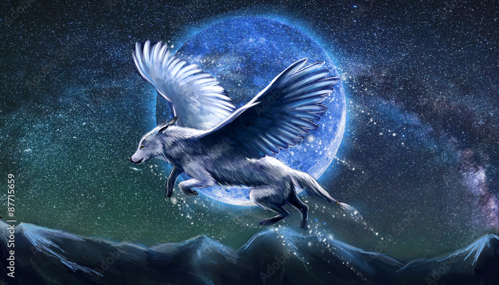 Winged Wolf Wallpaper