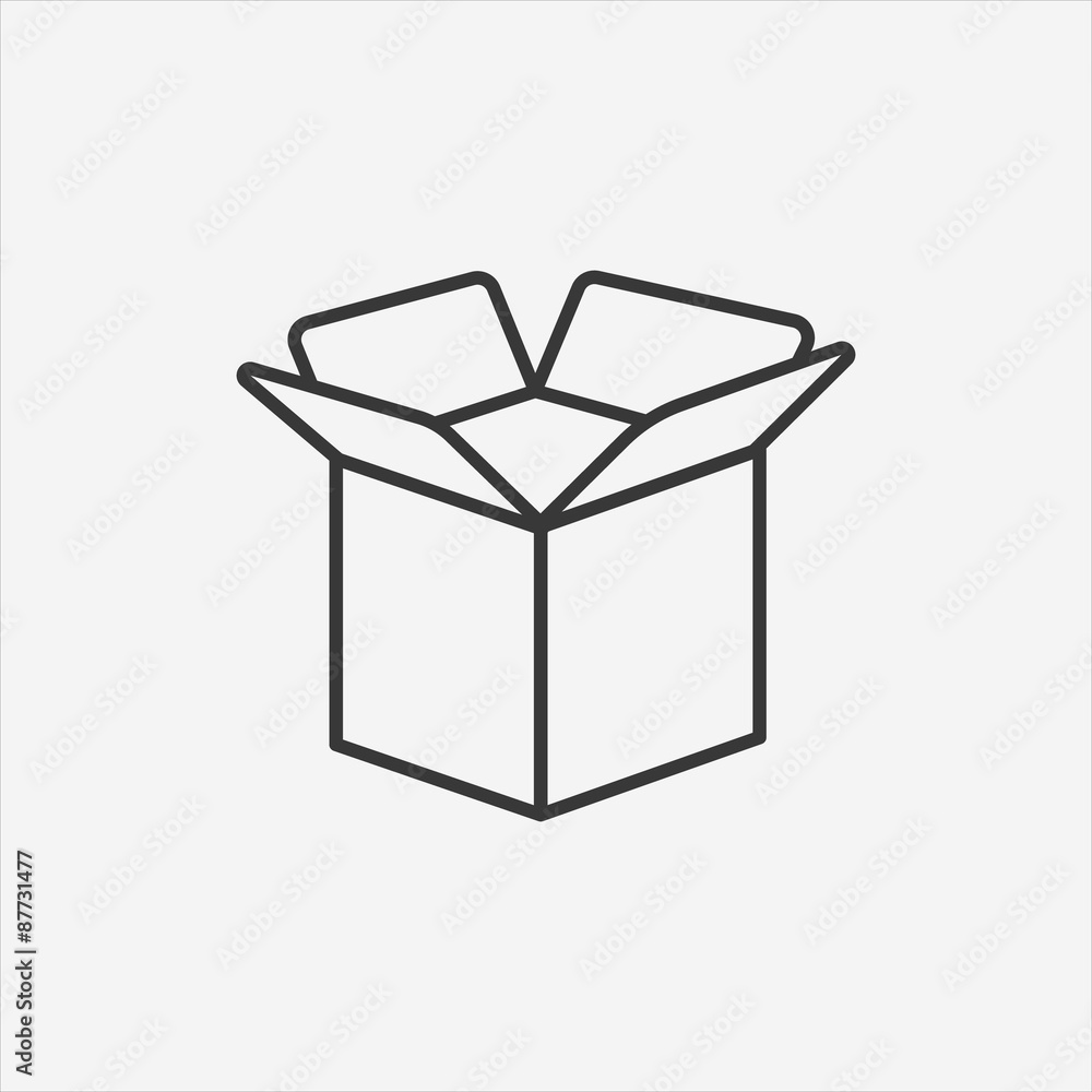 Carton opened Package Box icon Stock Vector | Adobe Stock