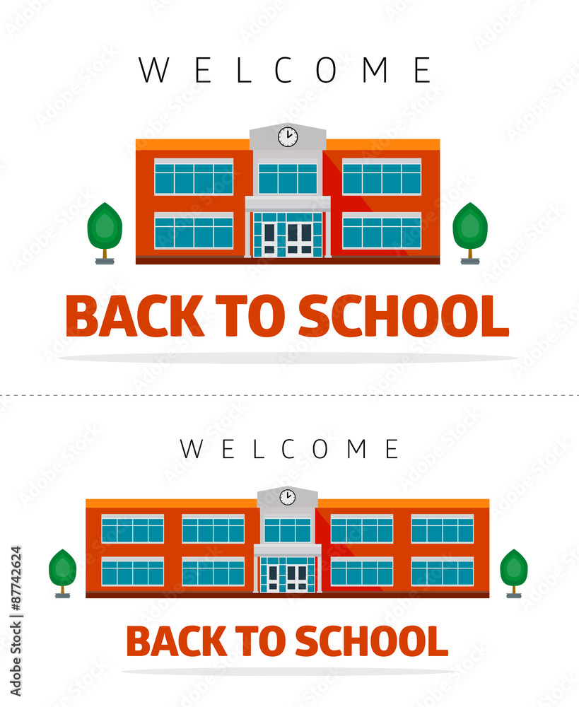 School building with slogan Stock Vector | Adobe Stock