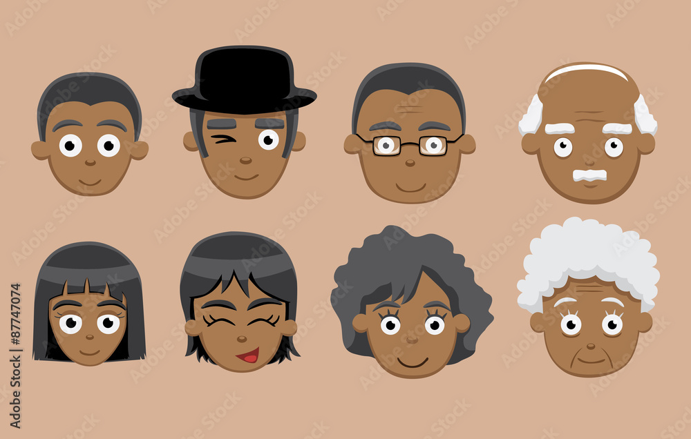 Family Cartoon Vector Illustration Set 2 Stock Vector | Adobe Stock