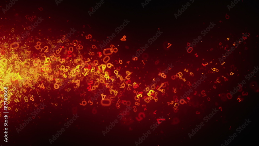 Random Numbers Red Drifting Stock Video | Adobe Stock
