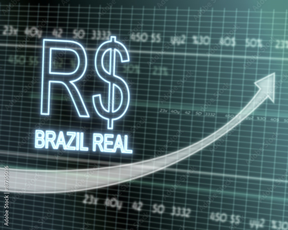 Brazil Real symbol on stock market graph Stock Illustration | Adobe Stock