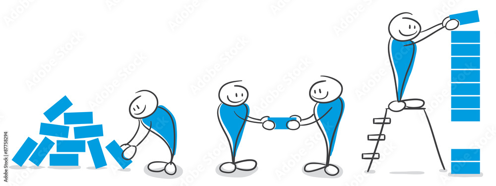 Stick Figure Series Blue Stock Vector | Adobe Stock