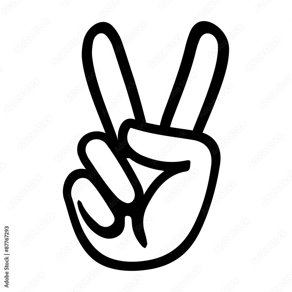 hand pointing two fingers vector de Stock | Adobe Stock