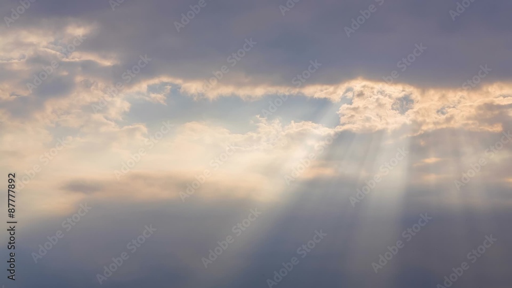 Sunbeams Through Clouds Stock Video | Adobe Stock