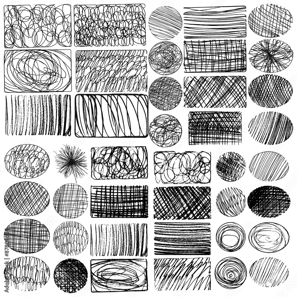 Hatching elements set. vector isolated editable compound paths Stock ...