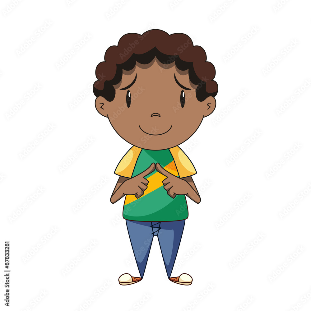 Shy boy Stock Vector | Adobe Stock