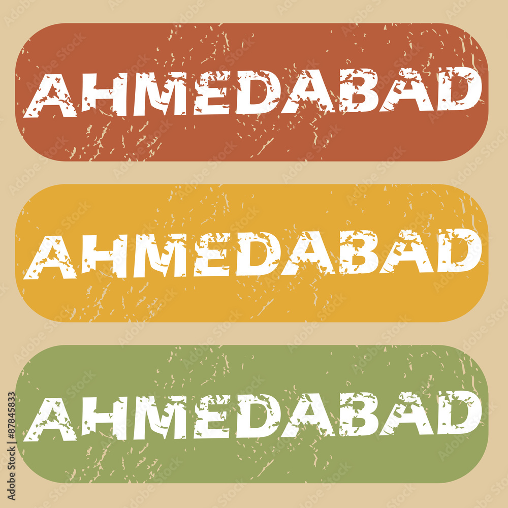 Vintage Ahmedabad stamp set Stock Vector | Adobe Stock