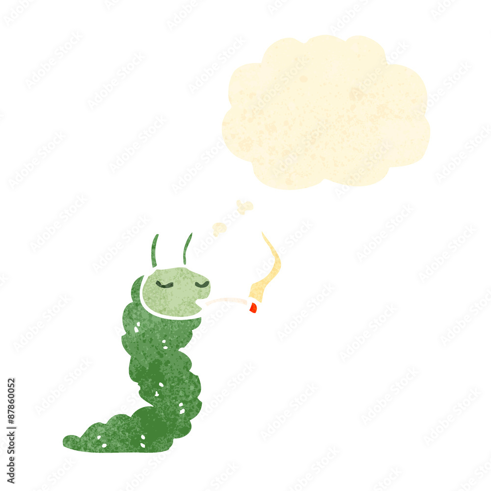 cartoon caterpillar smoking cigarette Stock Vector | Adobe Stock