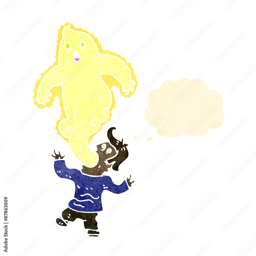 cartoon man possessed by ghost Stock Vector | Adobe Stock