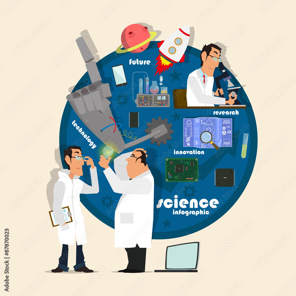 Science infographics. concept development of new technologies ...