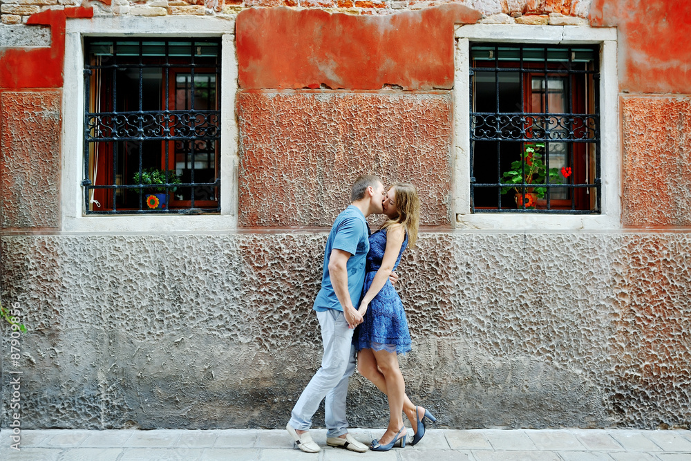 romantic couple kissing in Venice, Italy Stock Photo | Adobe Stock