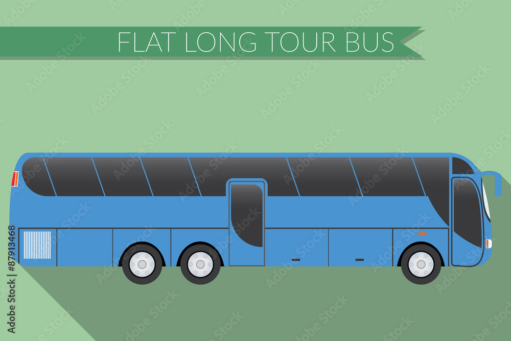Flat design vector illustration city Transportation, Bus, intercity ...