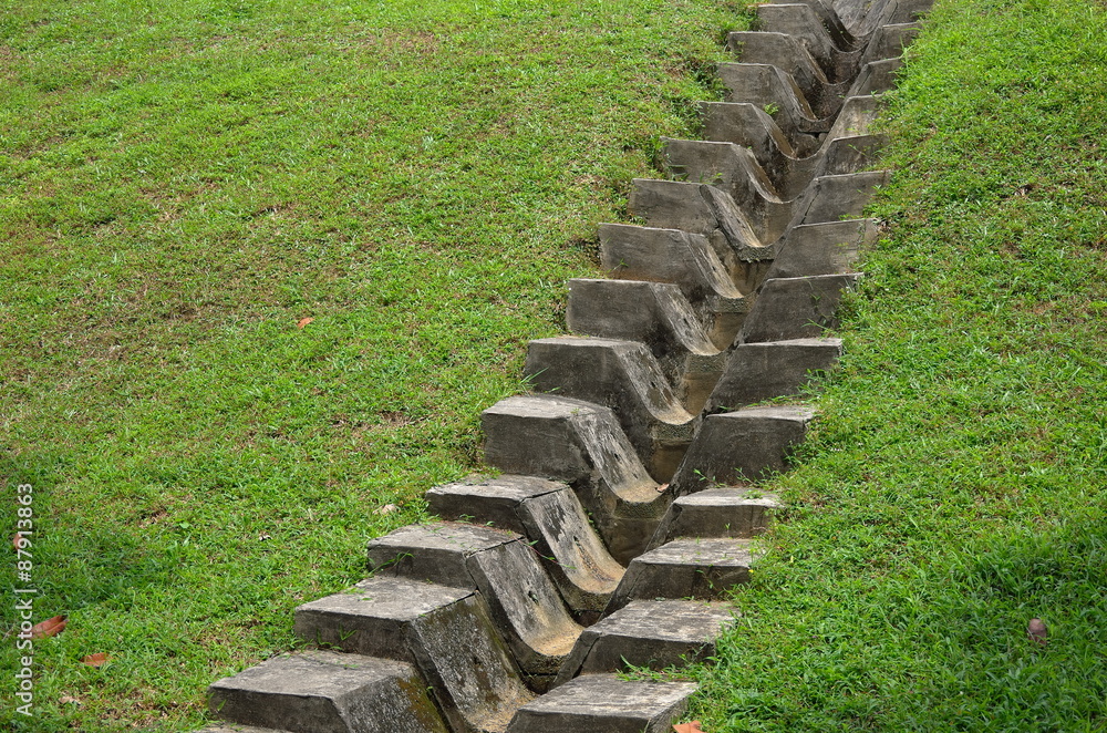 Step Drainage Down A Slope Stock Photo | Adobe Stock
