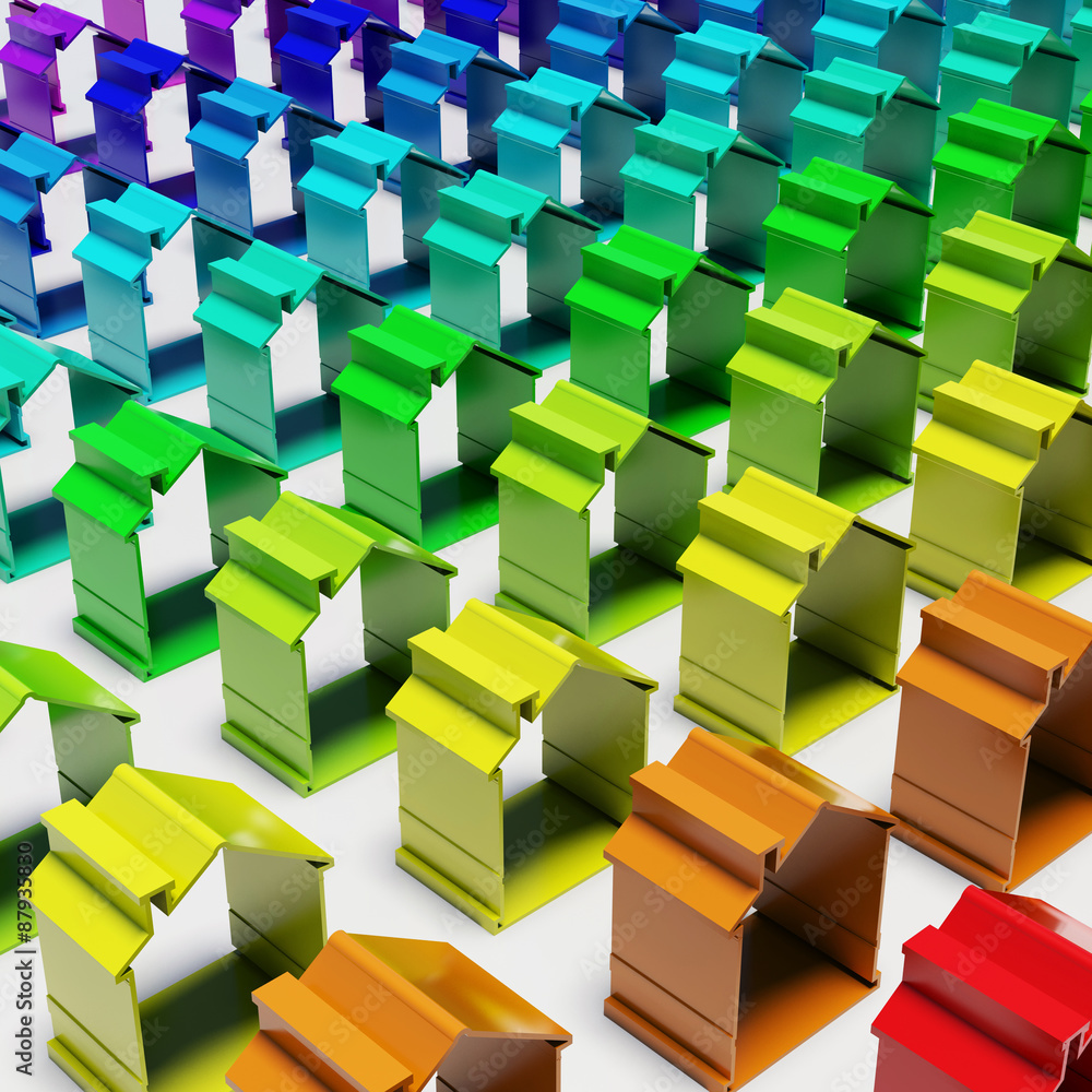 Colored house outline concept. Stock Illustration | Adobe Stock