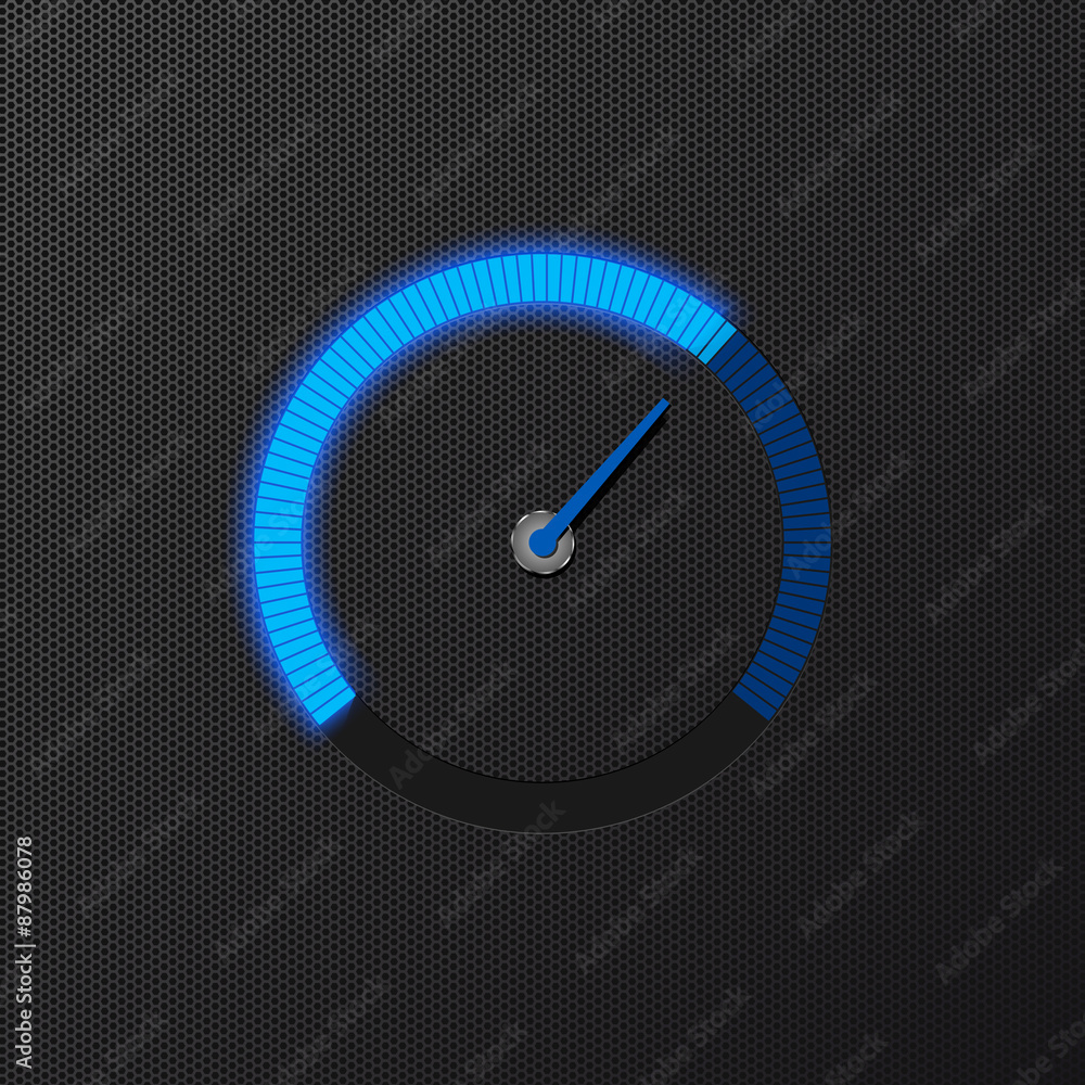 Blue speedometer on carbon background Stock Vector | Adobe Stock