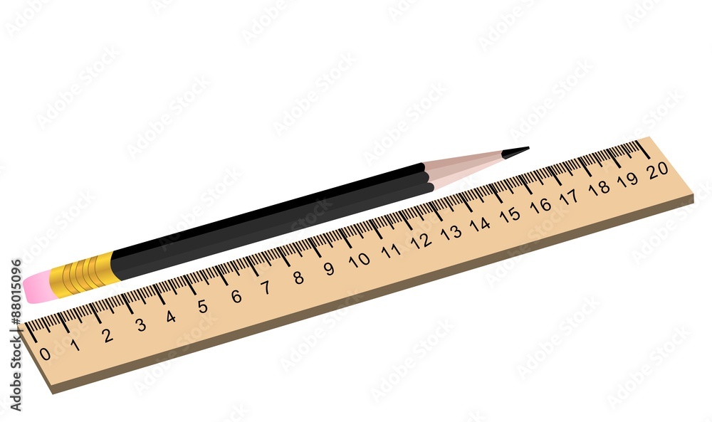 Pencil and ruler Stock Vector | Adobe Stock