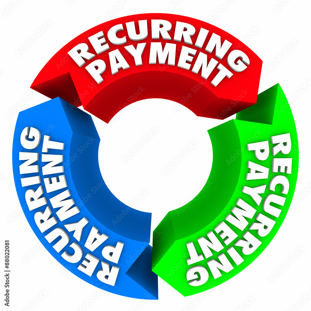 Recurring Payment Billing Plan Automatic Renewal Cycle Arrows Stock ...