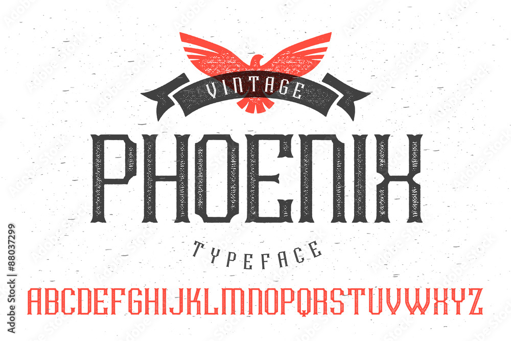 Vintage font "Phoenix Typeface" Stock Vector | Adobe Stock
