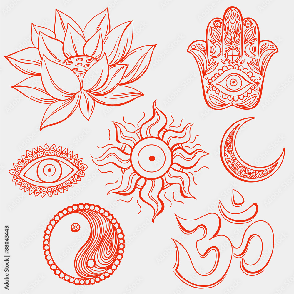 Spiritual symbols Stock Vector | Adobe Stock