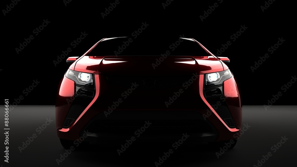 Computer generated image of a luxury sports car, studio setup, dark ...