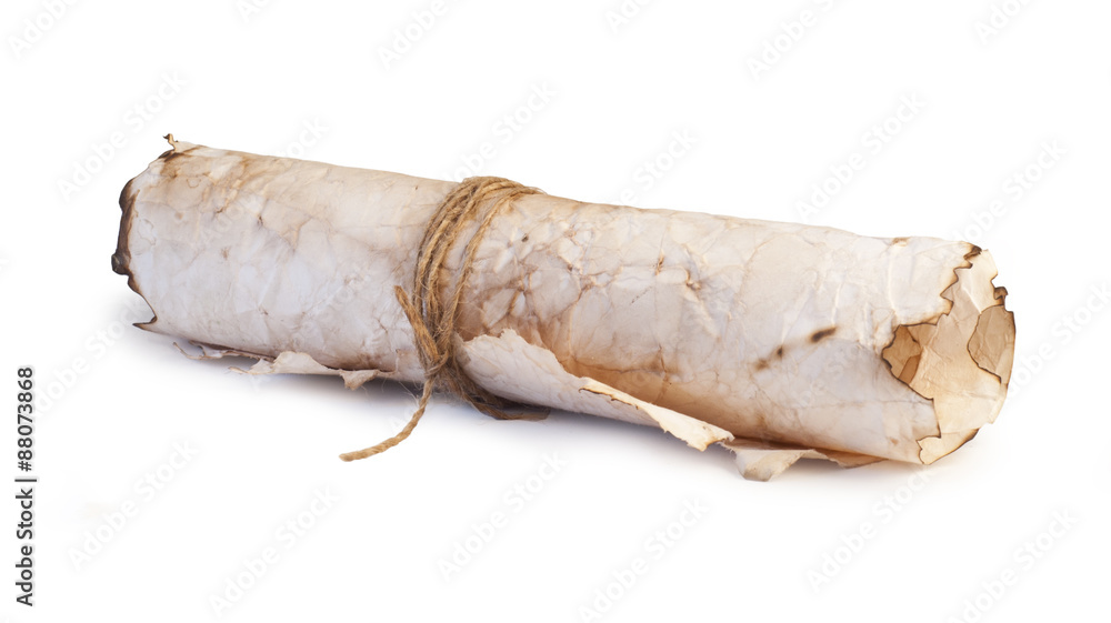 Scroll old paper sheet, Vintage aged old paper. Original background or ...