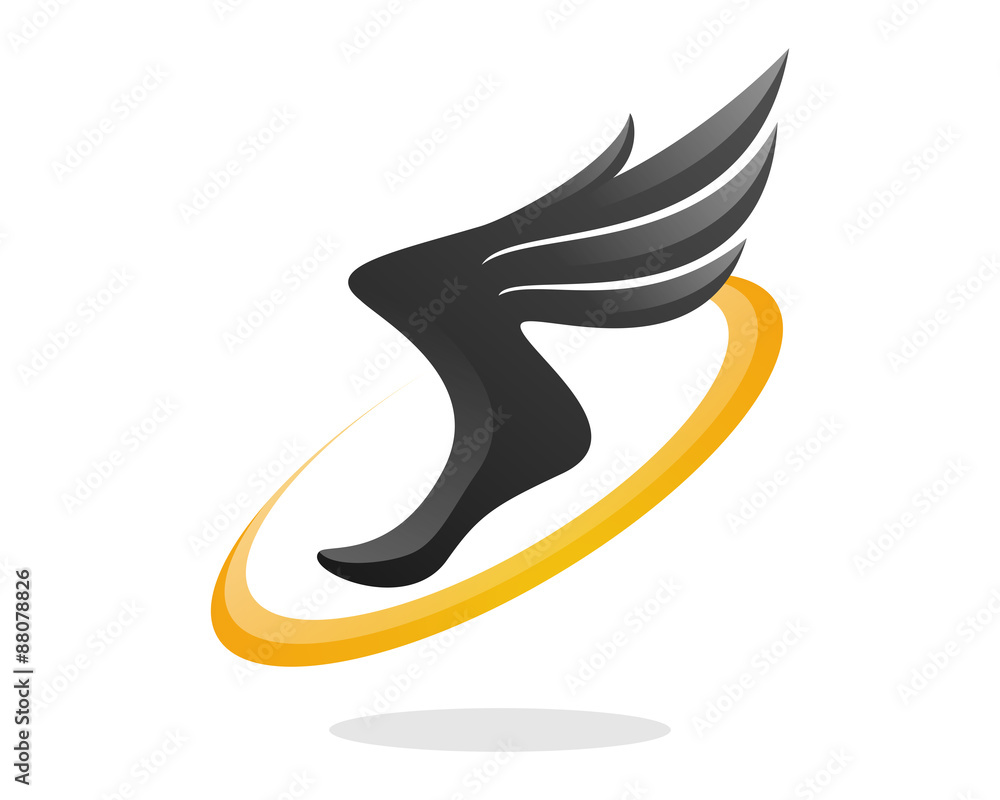 Winged Foot Logo Vector