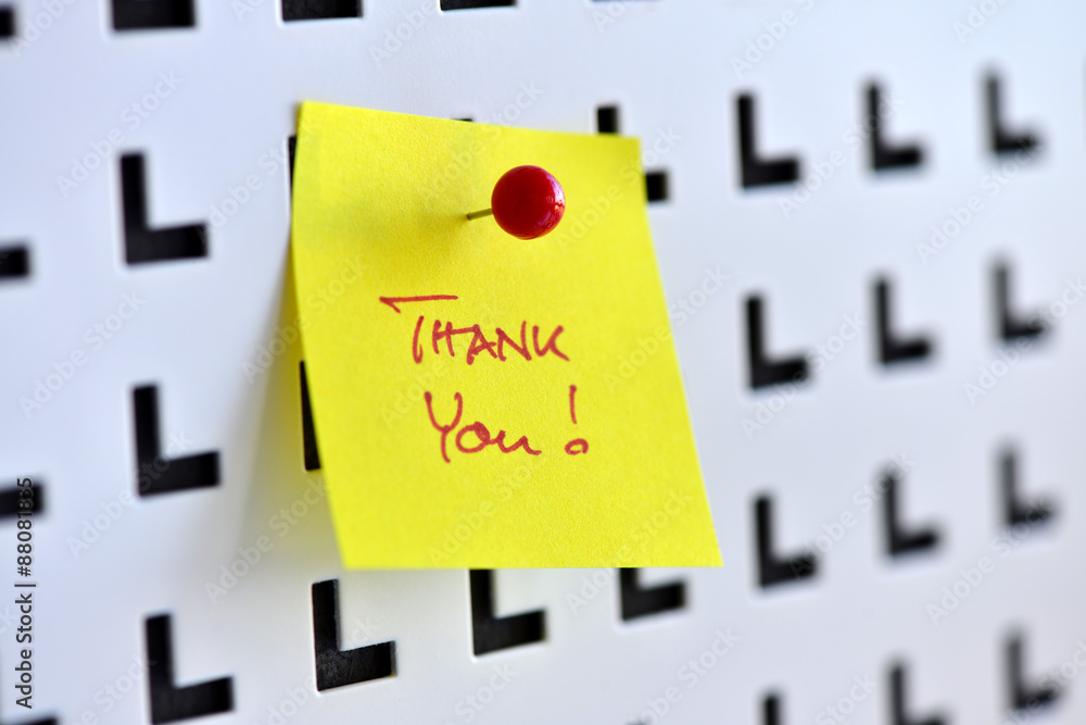 Thank You, Danke, Bedanken, Pinnwand, Zettel, Dankbarkeit, Gefühl ...