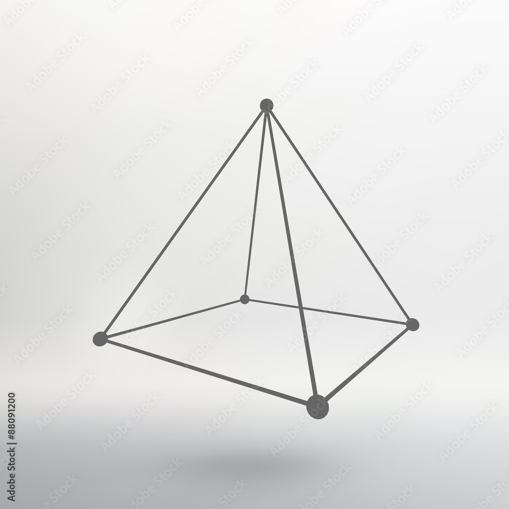 Vecteur Stock Wireframe mesh Polygonal pyramid. Pyramid of the lines ...