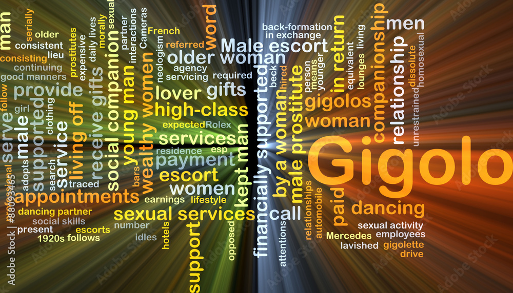 Gigolo background concept glowing Stock Illustration | Adobe Stock