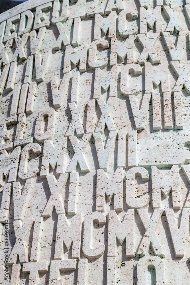 Roman numerals set in stone Stock Photo | Adobe Stock