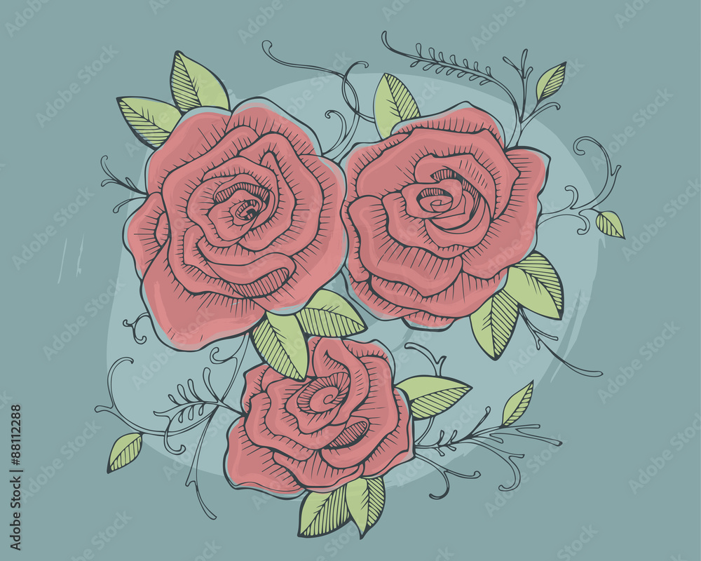 Three Roses Drawing