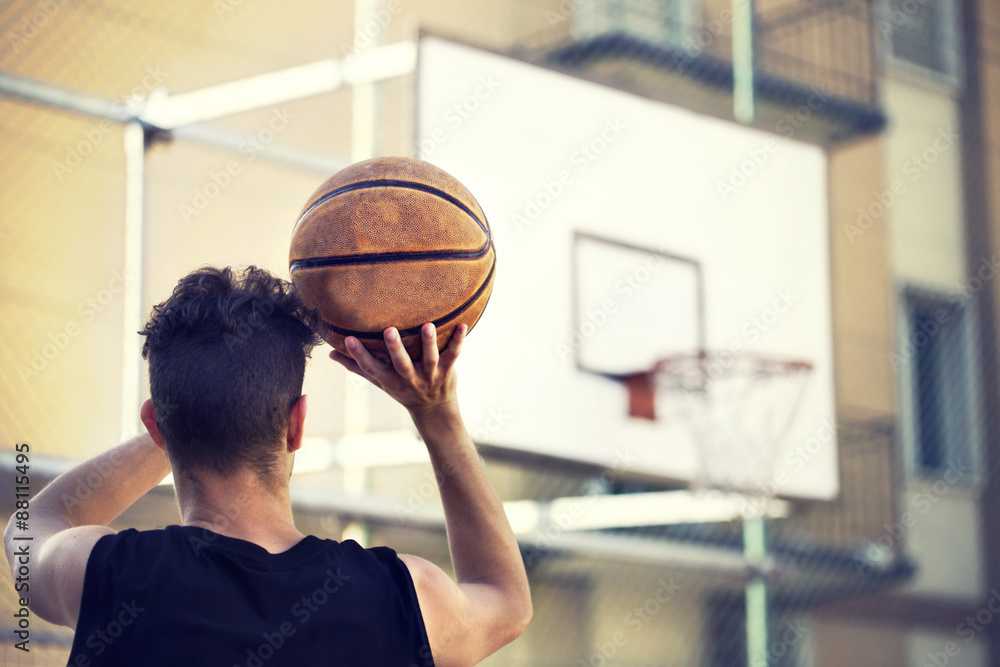 young basketball player ready to shoot Stock Photo | Adobe Stock