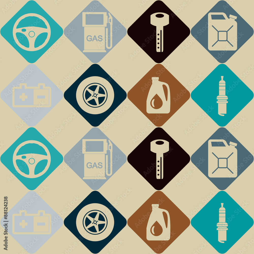 Seamless background with cars icons for your design Stock Vector ...