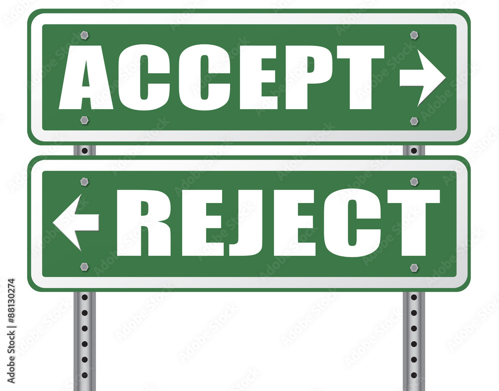 accept or reject ilustración de Stock | Adobe Stock