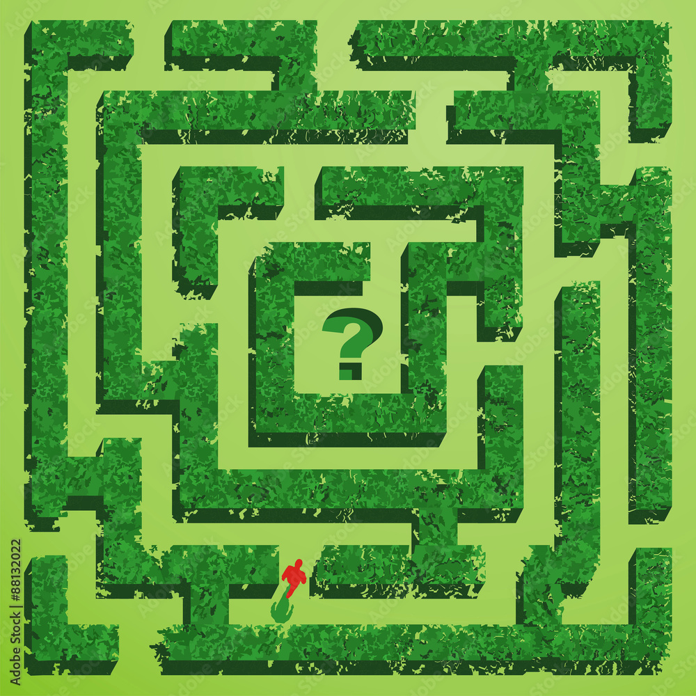 Green grass maze on green background. Stock Vector | Adobe Stock