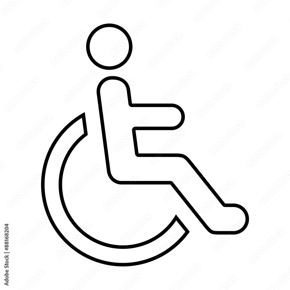 Handicap Sign Black