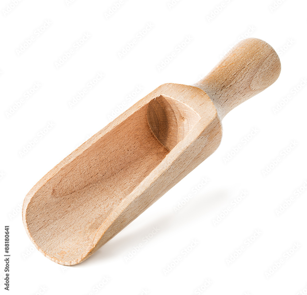 wooden scoop isolated on a white background Stock Photo | Adobe Stock