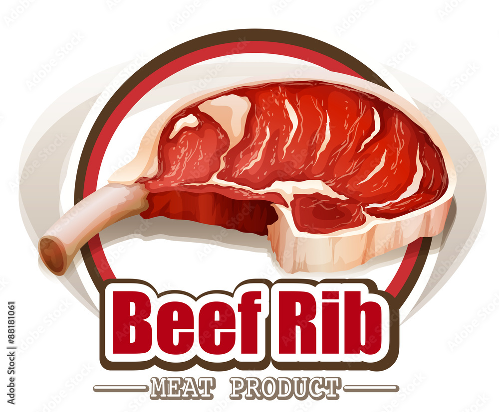 Beef rib Stock-Vektorgrafik | Adobe Stock