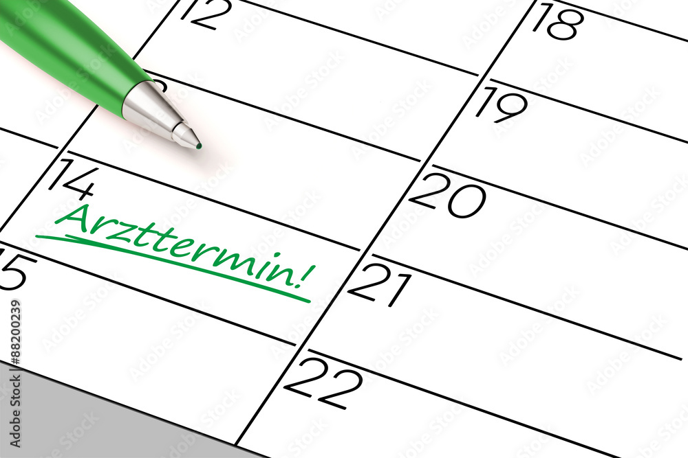Arzttermin vereinbaren im Kalender Stock-Illustration | Adobe Stock