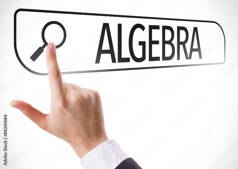 Algebra written in search bar on virtual screen Stock Photo | Adobe Stock