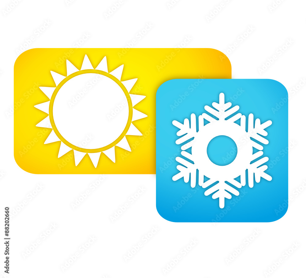 logo chaud froid flocon soleil Stock Vector | Adobe Stock