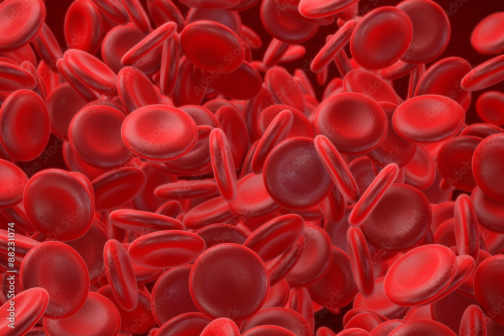 3D Human Blood Red Corpuscles. Microscopic Cells Illustration. Stock ...
