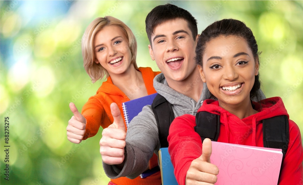 Happy High School Children