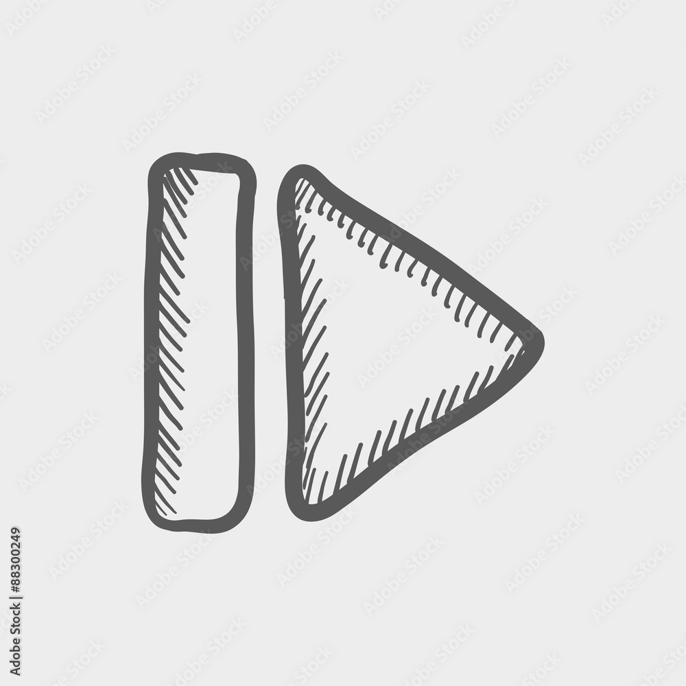 Next button sketch icon Stock Vector | Adobe Stock