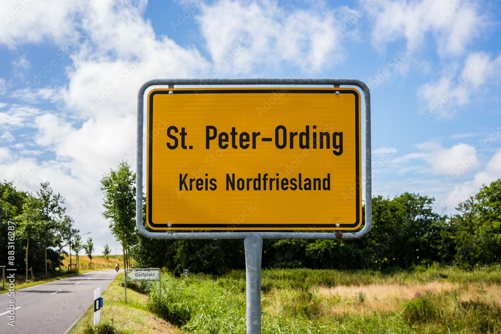 Ortseingangsschild St. Peter-Ording Stock Photo | Adobe Stock