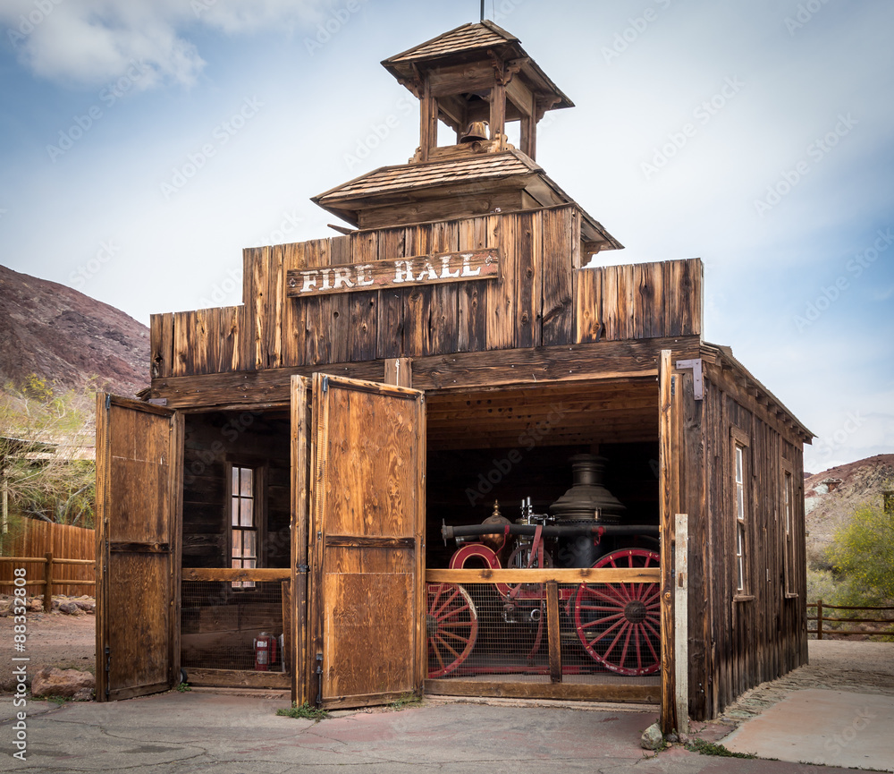 Fire hall in Calico Ghost Town Stock Photo | Adobe Stock