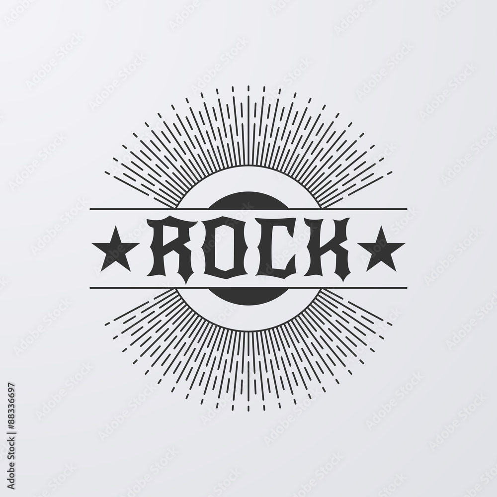 Vector illustration. Rock logo with rays Stock Vector | Adobe Stock